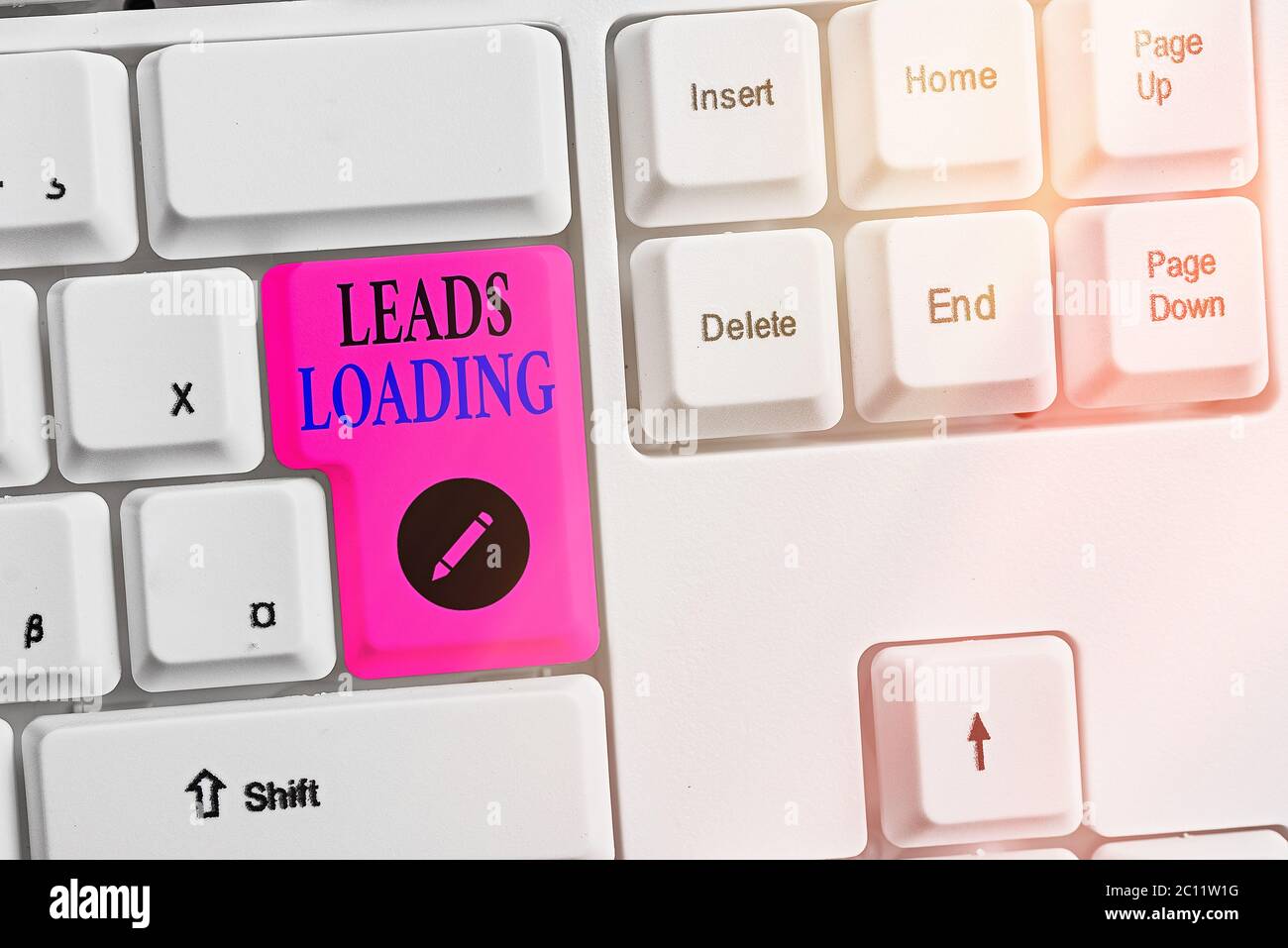 Word writing text Leads Loading. Business photo showcasing Initiating customer regards with the ...