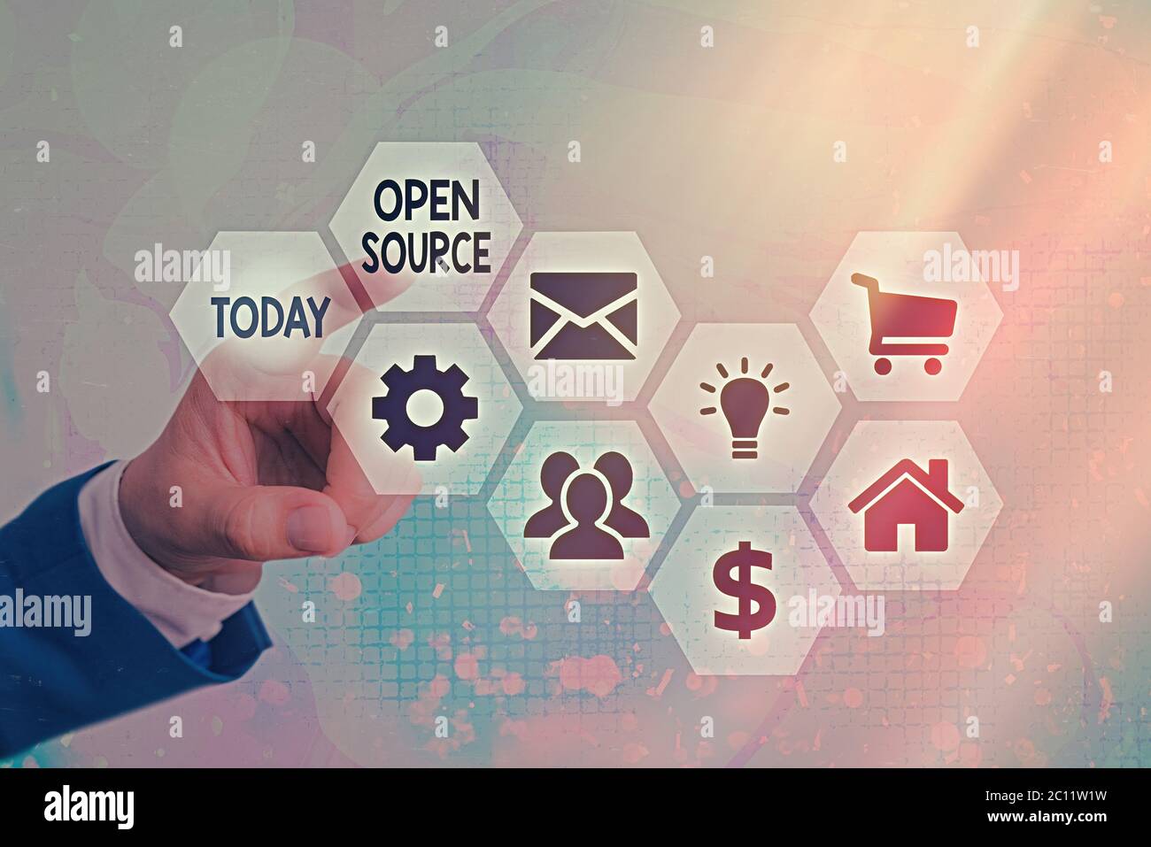 Conceptual hand writing showing Open Source. Concept meaning contains ...