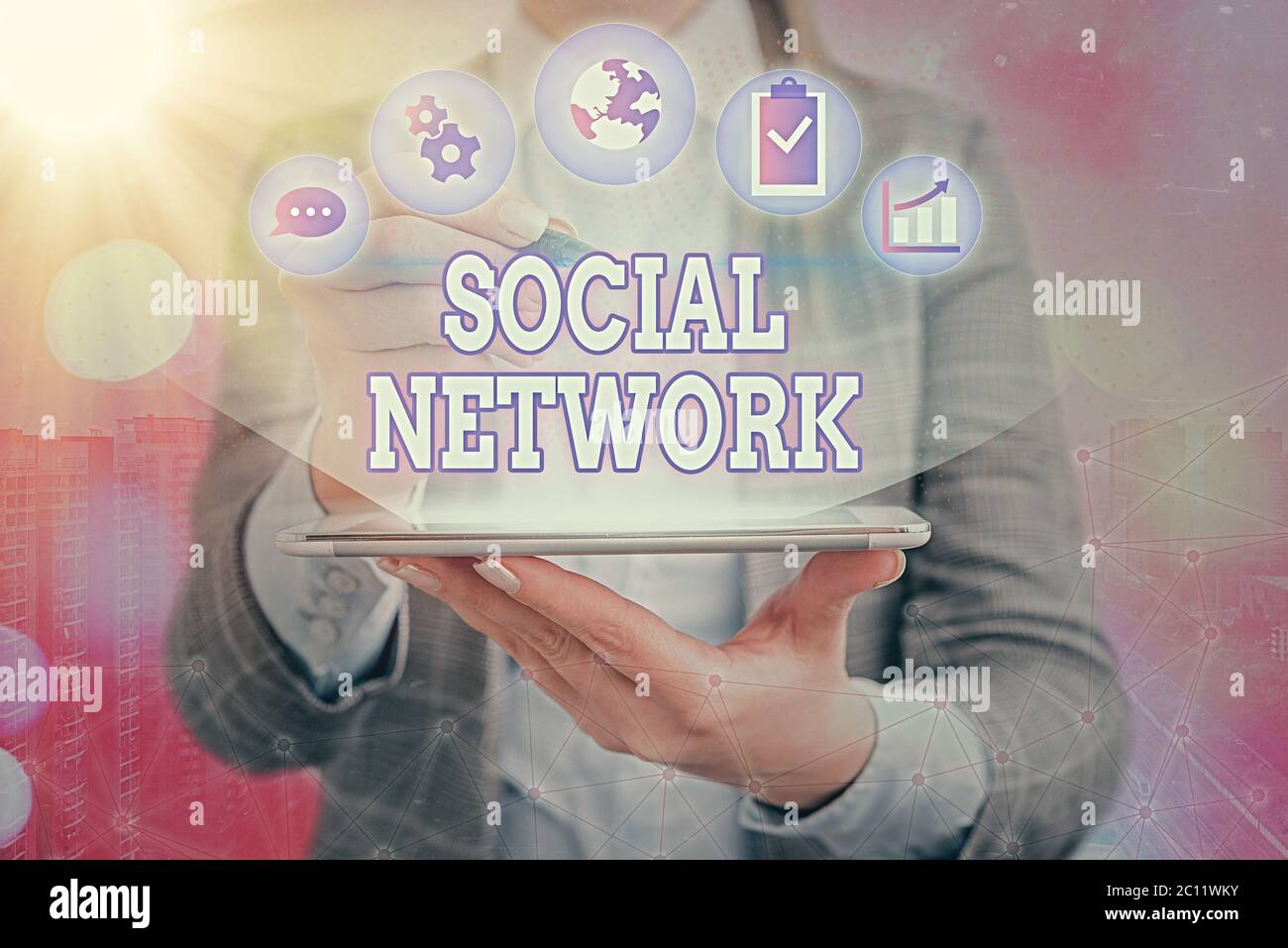 Handwriting text writing Social Network. Conceptual photo a framework ...
