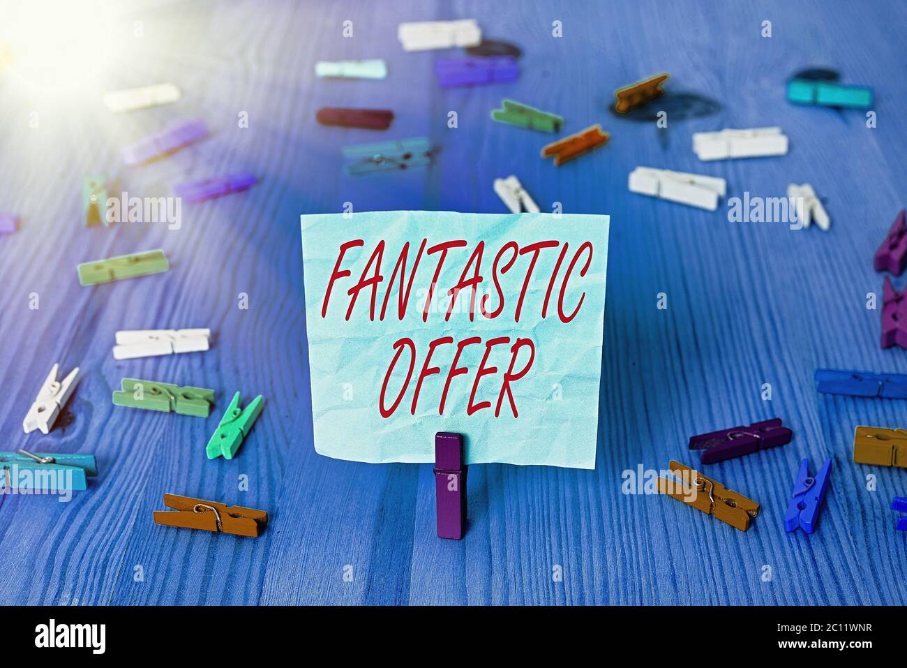 Writing note showing Fantastic Offer. Business concept for a marketing ...