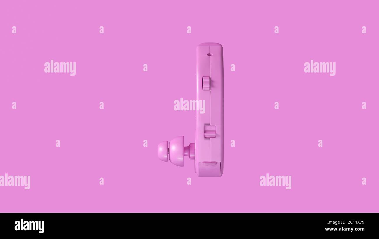 Pink Behind the Ear Hearing Aid 3d illustration 3d render Stock Photo ...