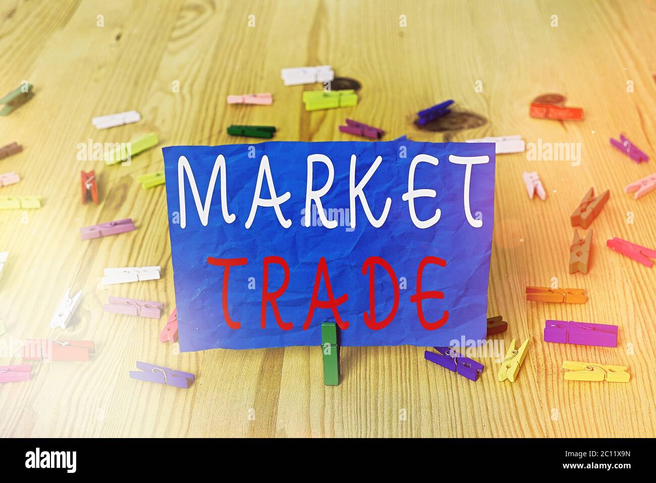 Writing note showing Market Trade. Business concept for forex trading ...