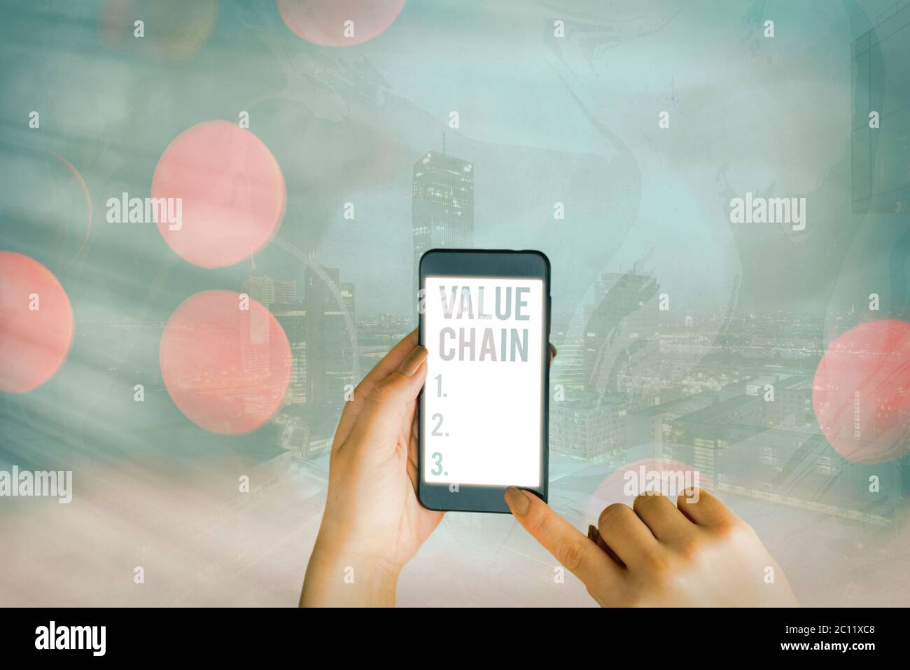 Conceptual hand writing showing Value Chain. Concept meaning set of ...