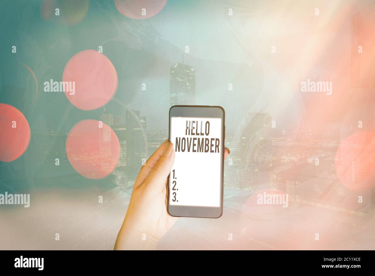 Conceptual hand writing showing Hello November. Concept meaning ...