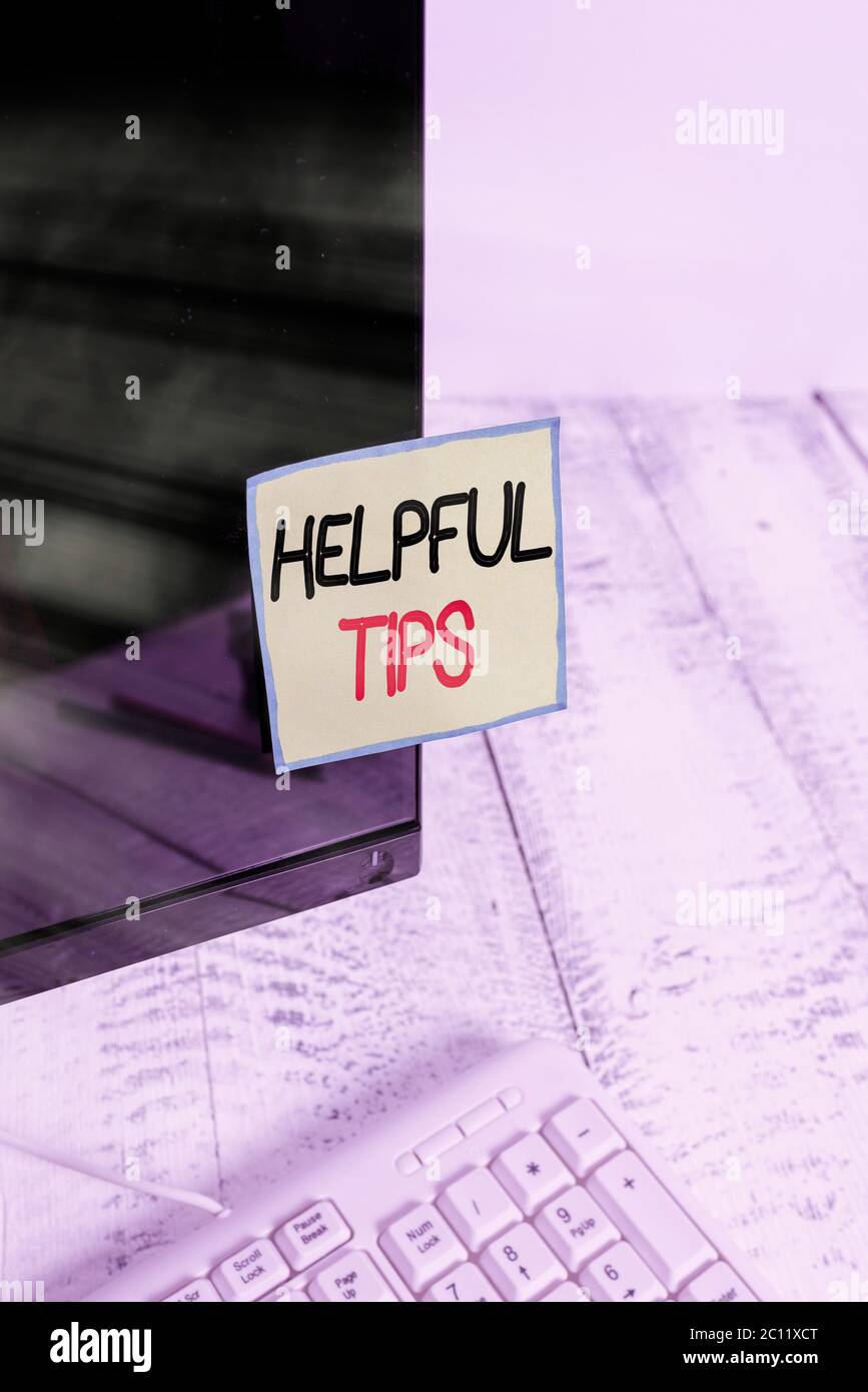 Handwriting text Helpful Tips. Conceptual photo service advice help ...
