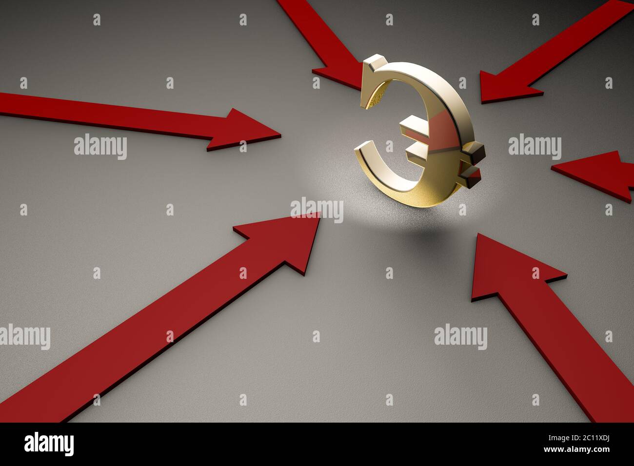 red arrows point to euro Stock Photo - Alamy