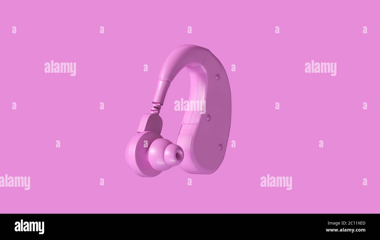 Pink Behind the Ear Hearing Aid 3d illustration 3d render Stock Photo ...