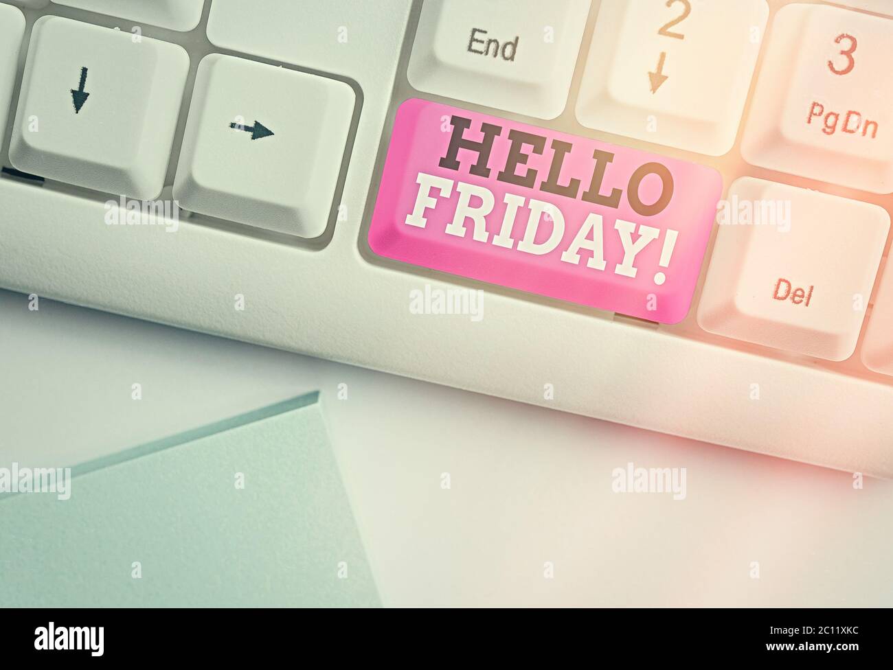 Conceptual hand writing showing Hello Friday. Concept meaning Let the ...