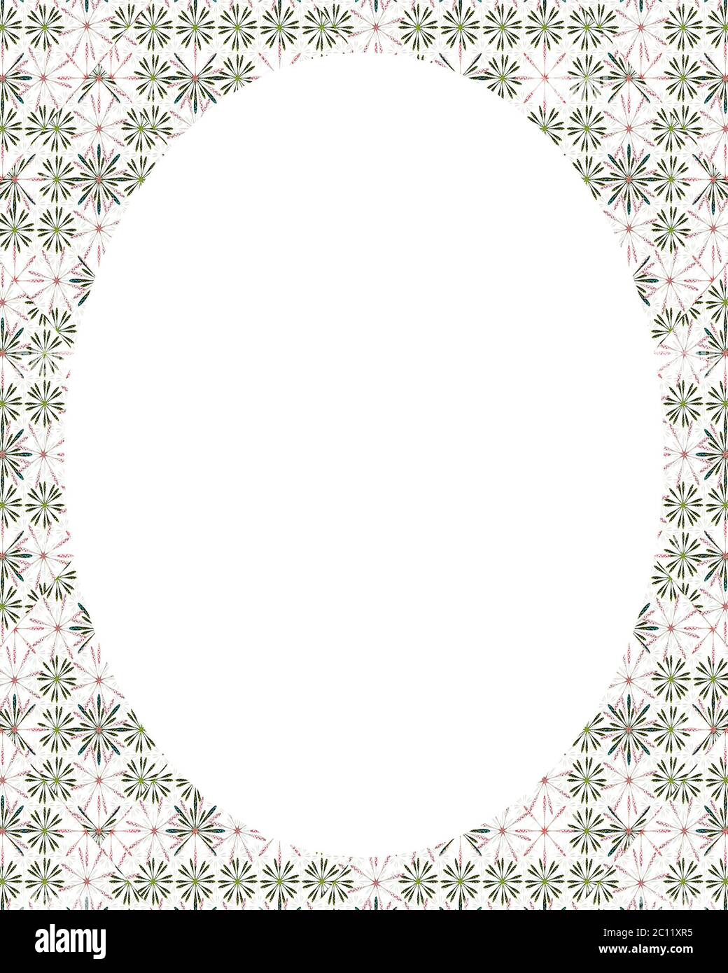 White Frame Background with Round Floral Decorated Borders Stock Photo ...