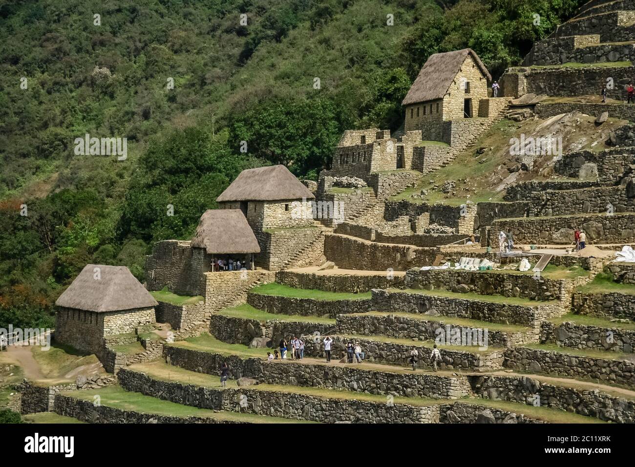 Tourists in Machu Picchu Stock Photo - Alamy