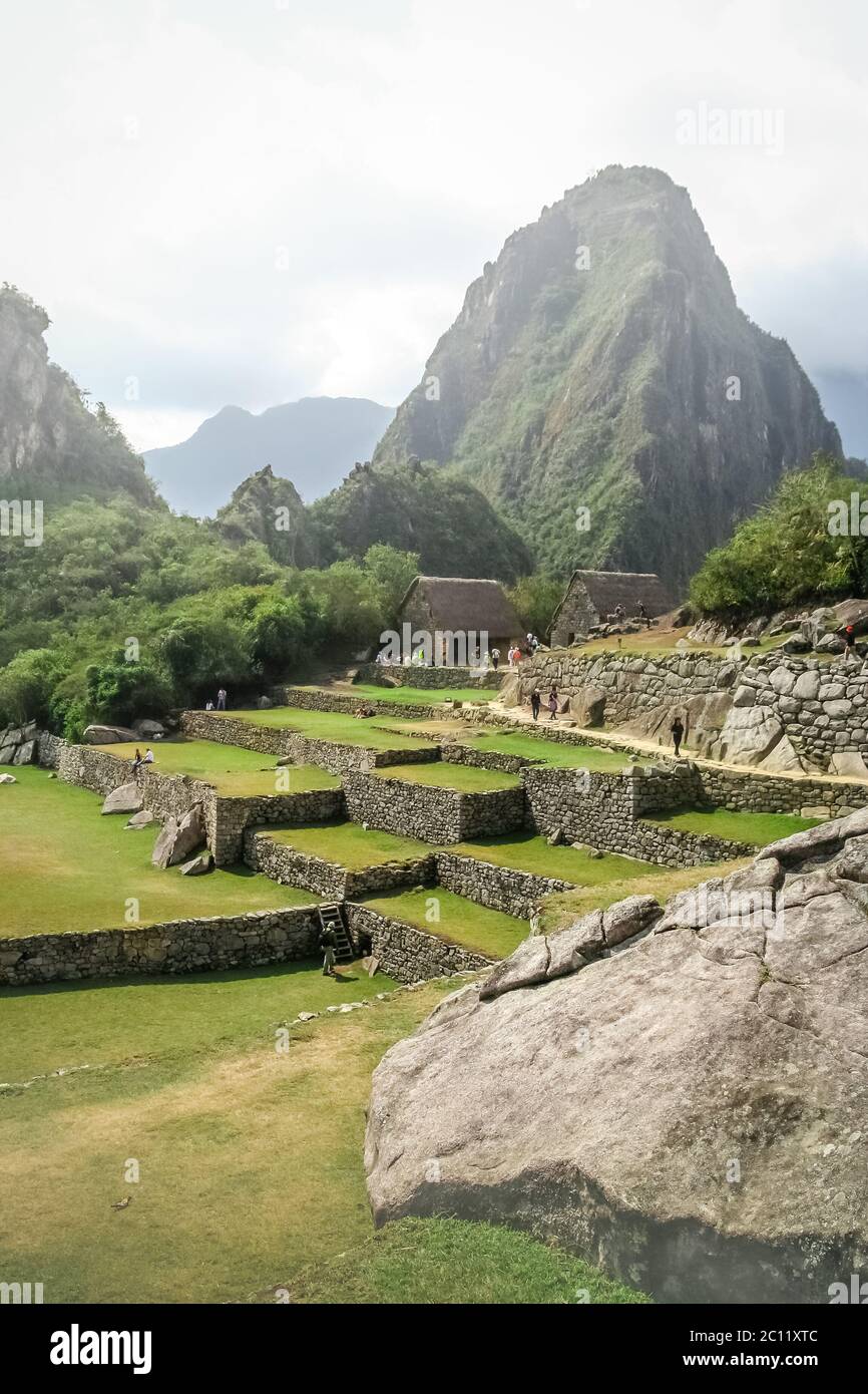 Tourists in Machu Picchu Stock Photo - Alamy
