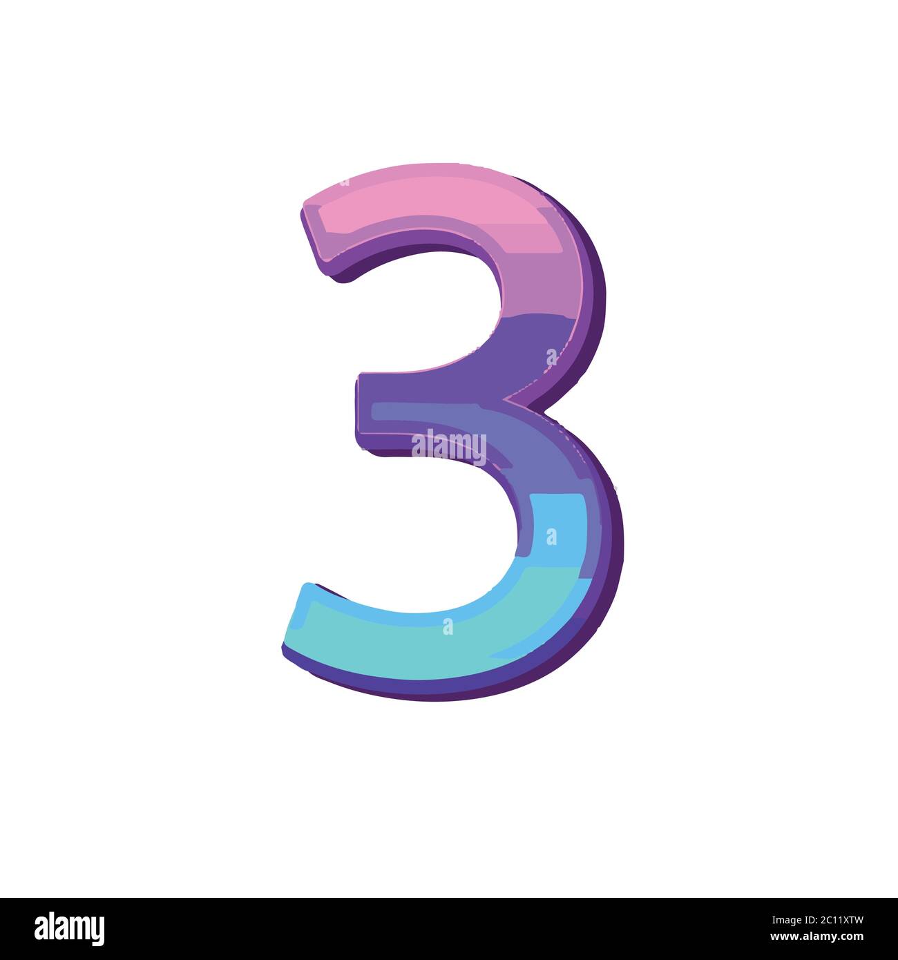 3d Number Three Symbol Vector Stock Vector Image & Art - Alamy