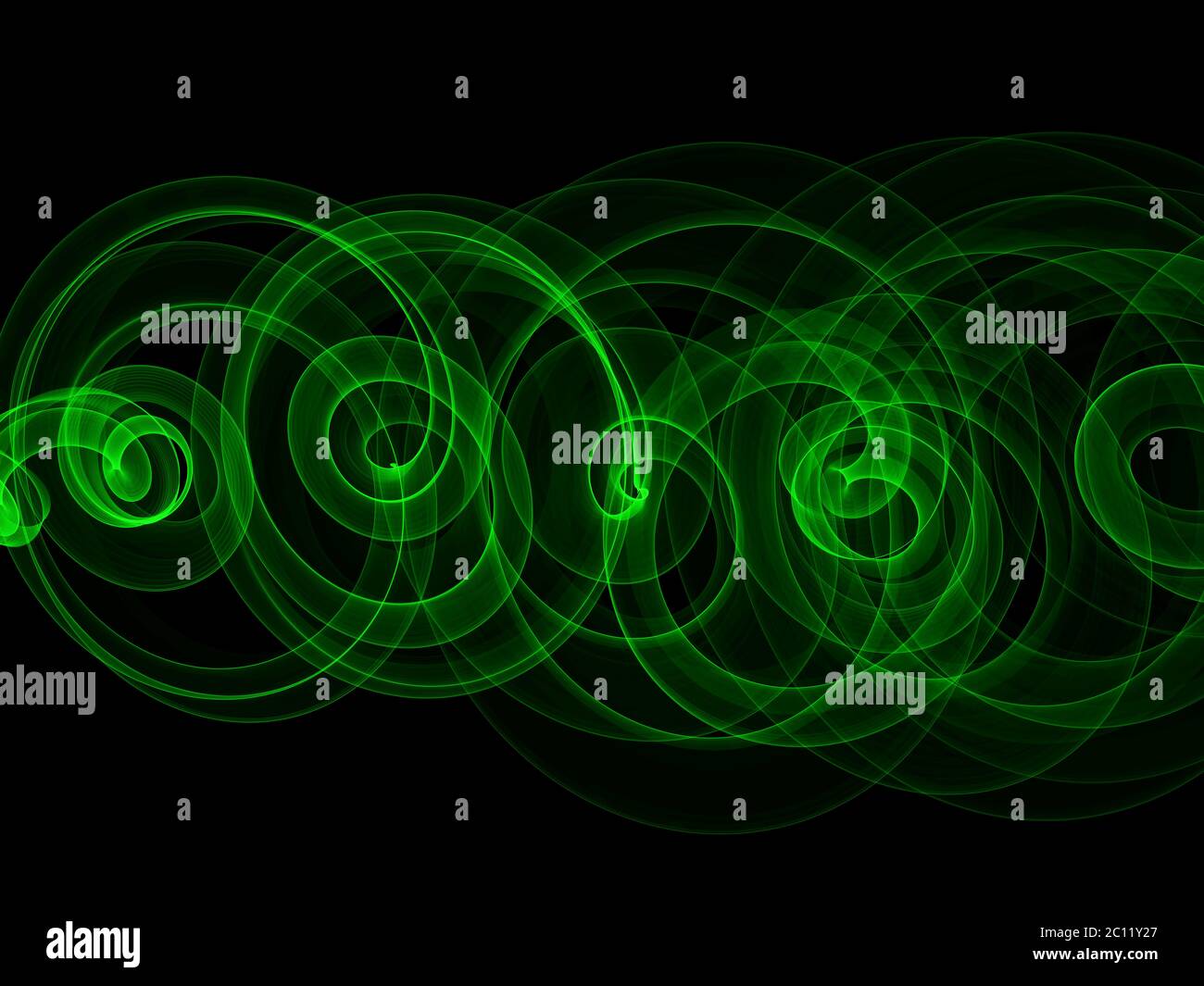 abstract eco fresh green smoke flame helix over black background Stock ...