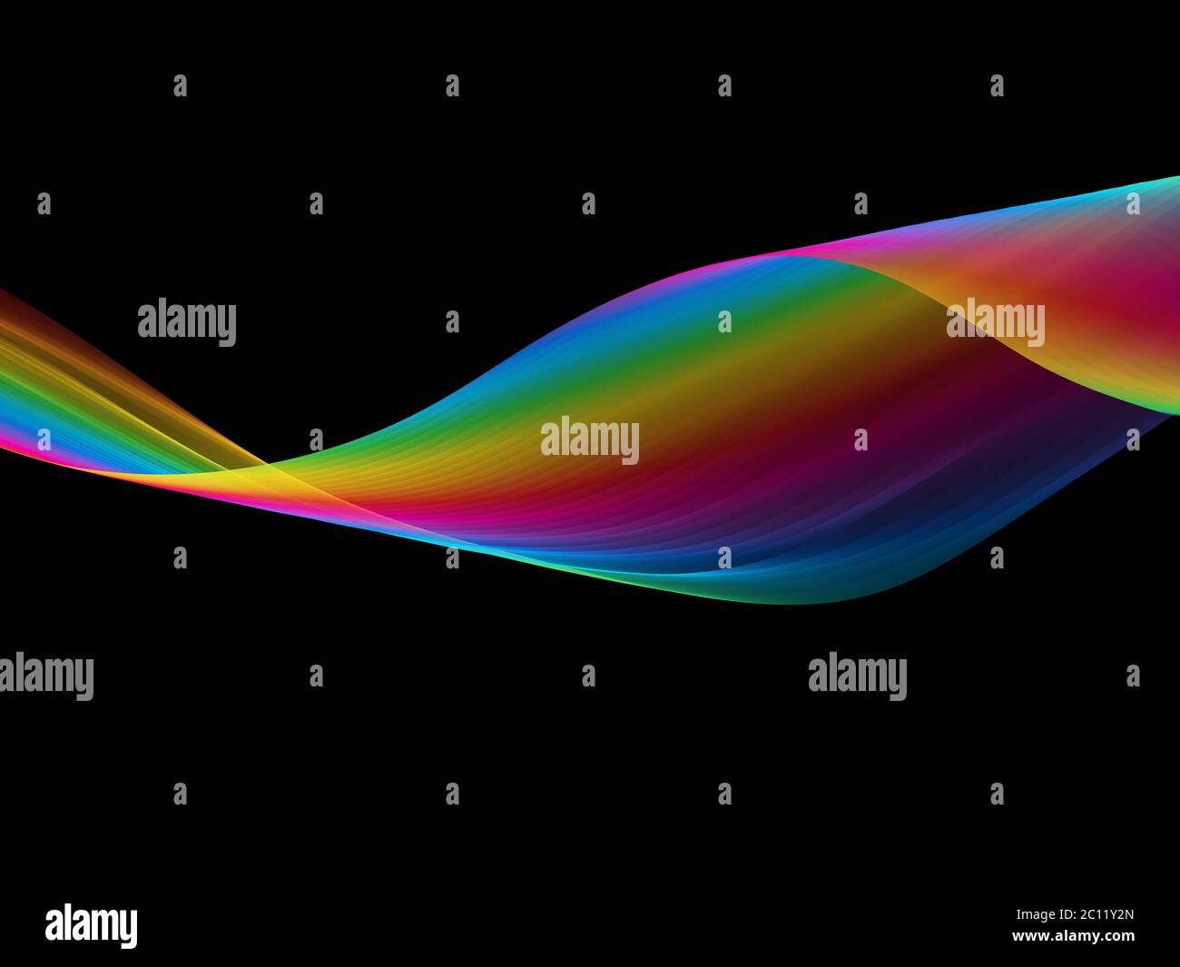 abstract eco fresh rainbow smoke flame helix over black background ...