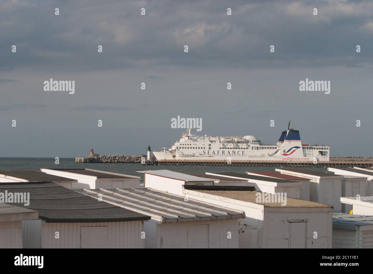 French ferry departing Calais port Stock Photo - Alamy