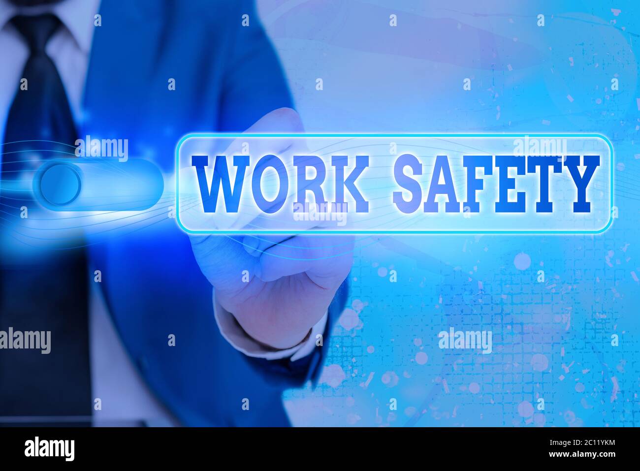 Writing note showing Work Safety. Business concept for preventive ...