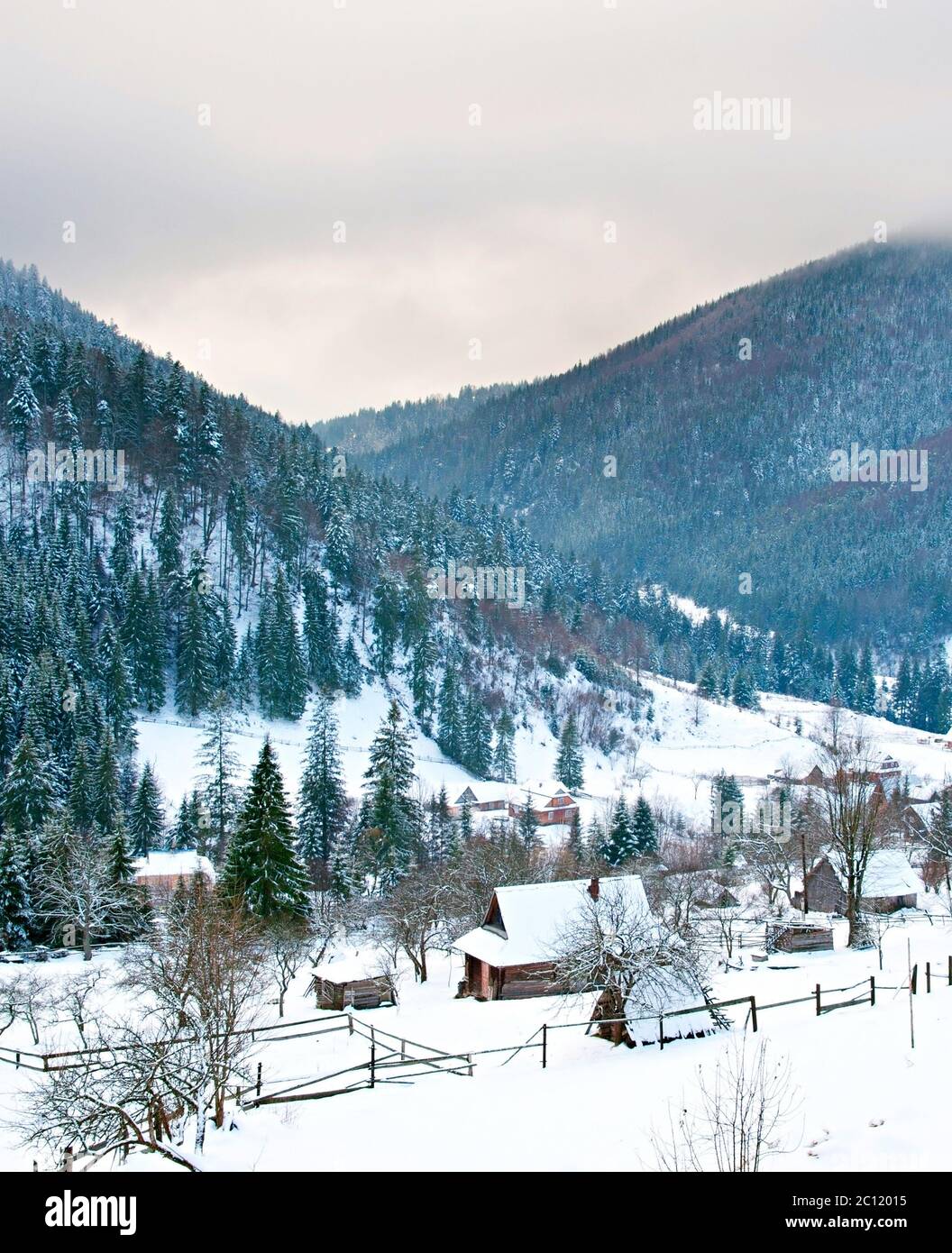 Village in carpathian mountains aerial hi-res stock photography and ...