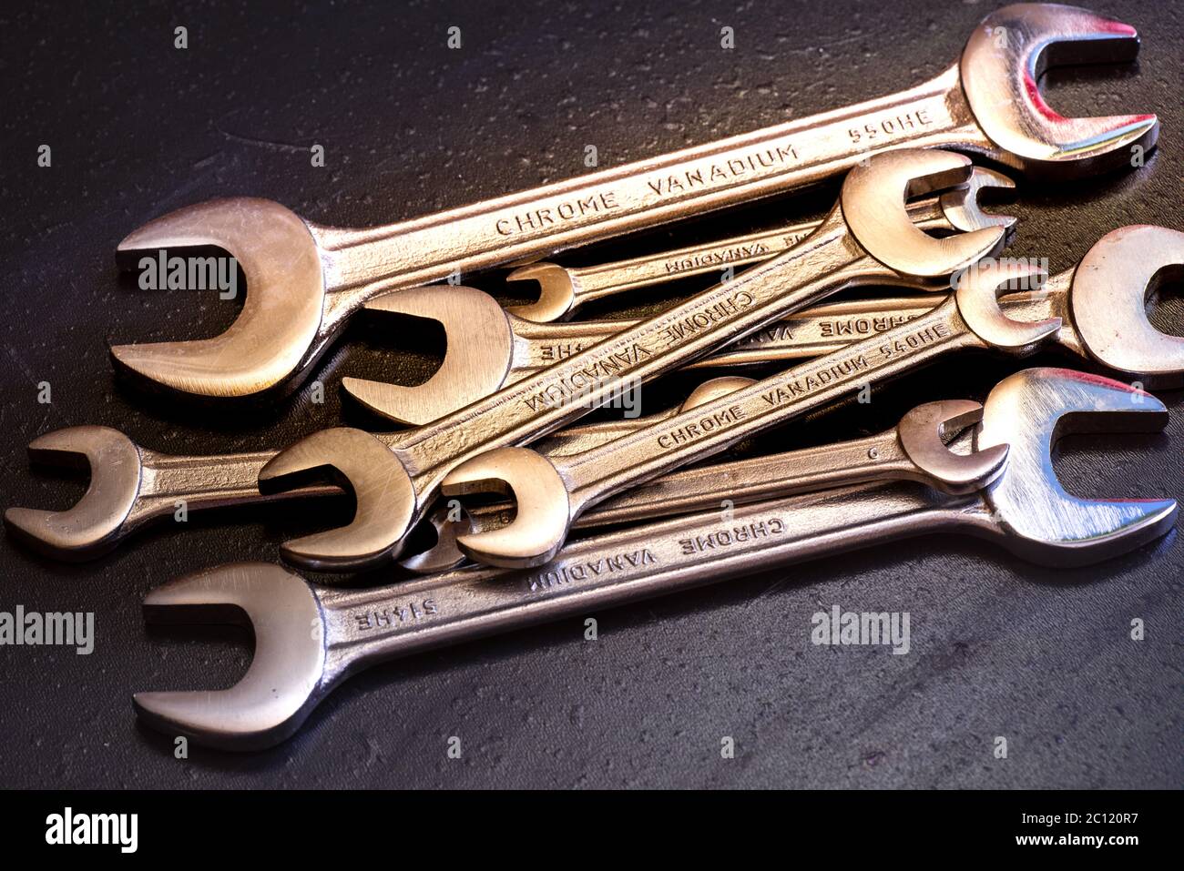 The wrench steel tools for repair Stock Photo - Alamy