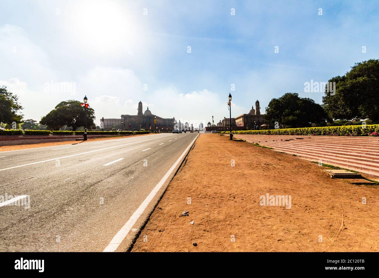 Rajpath road from India Gate war memorial to Rashtrapati Bhavan. Most ...