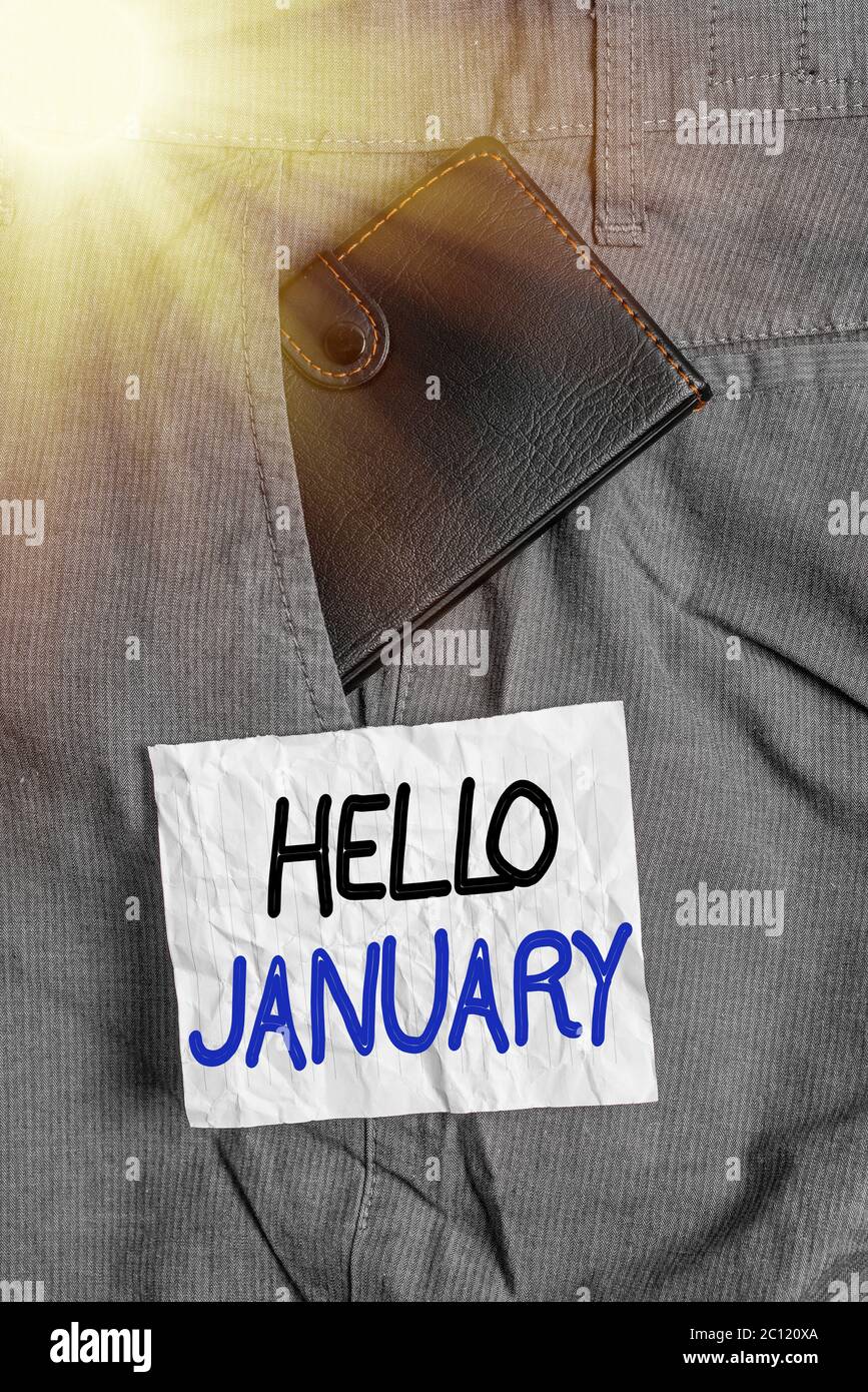 Text sign showing Hello January. Business photo showcasing greeting ...