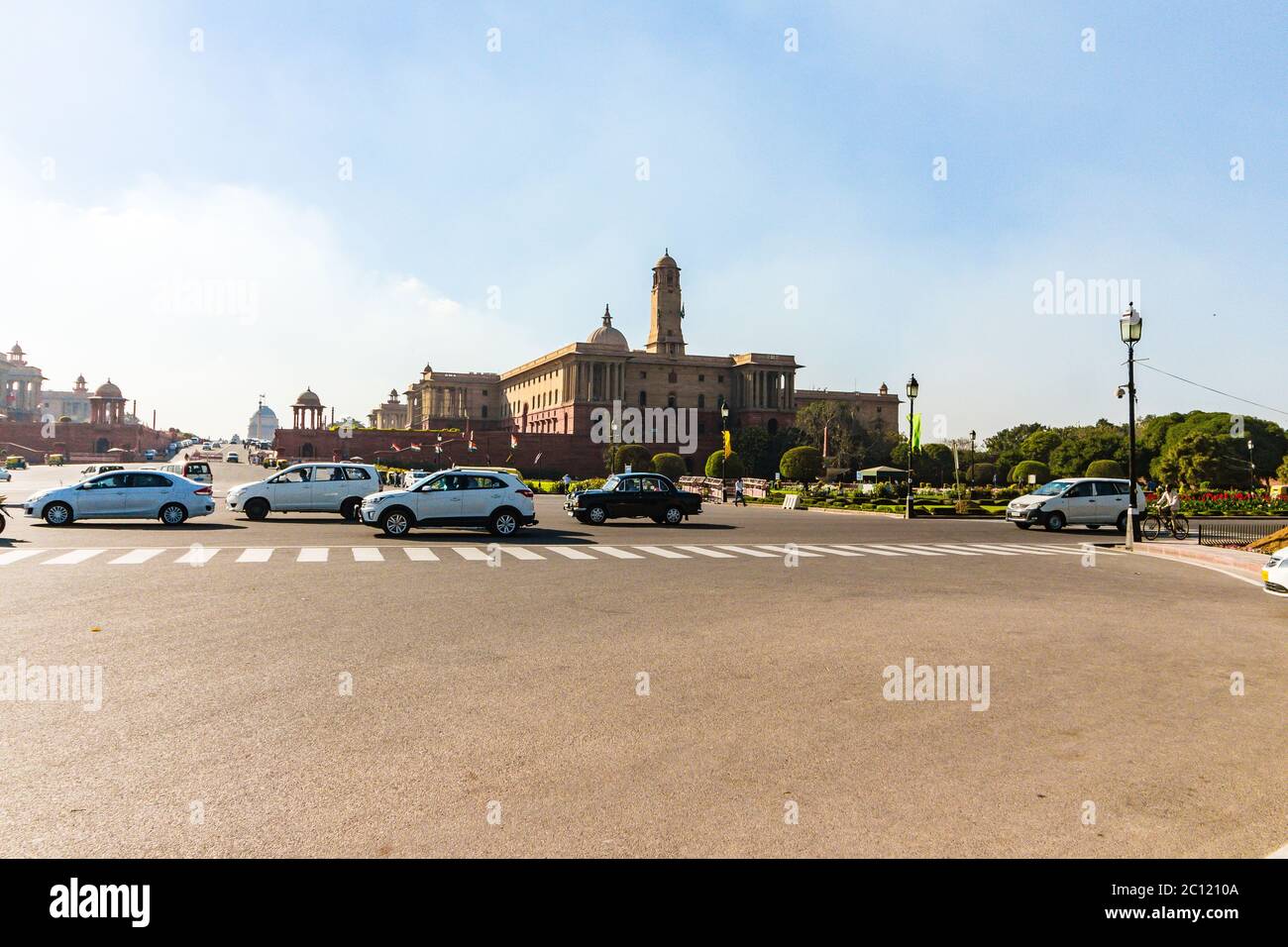 Rajpath road from India Gate war memorial to Rashtrapati Bhavan. Most ...