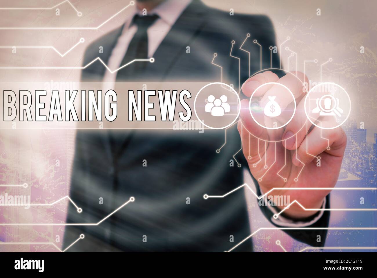 Handwriting text Breaking News. Conceptual photo newly received current ...