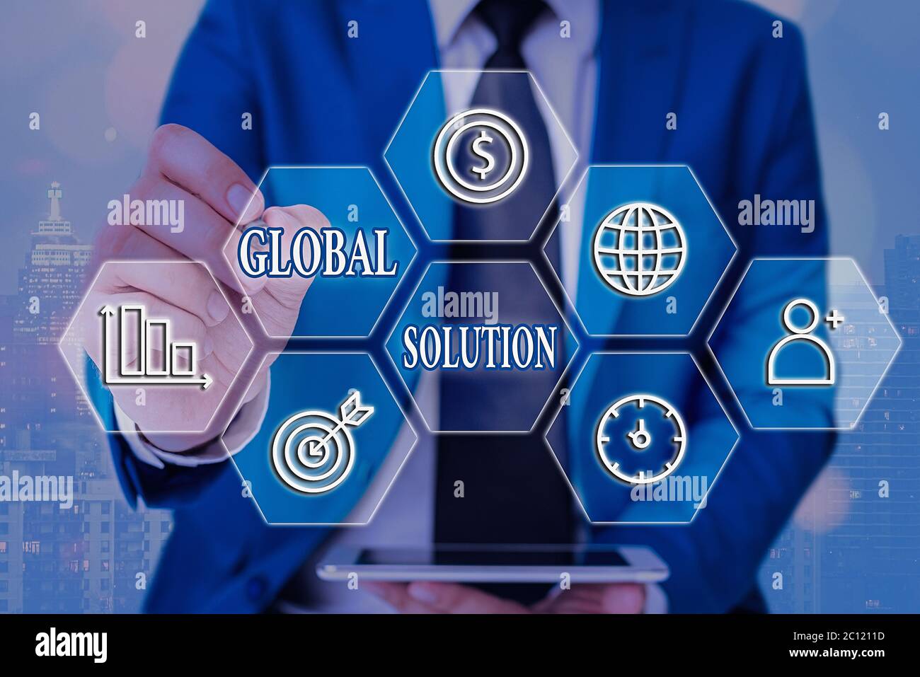 Text sign showing Global Solution. Business photo text prototypes that ...