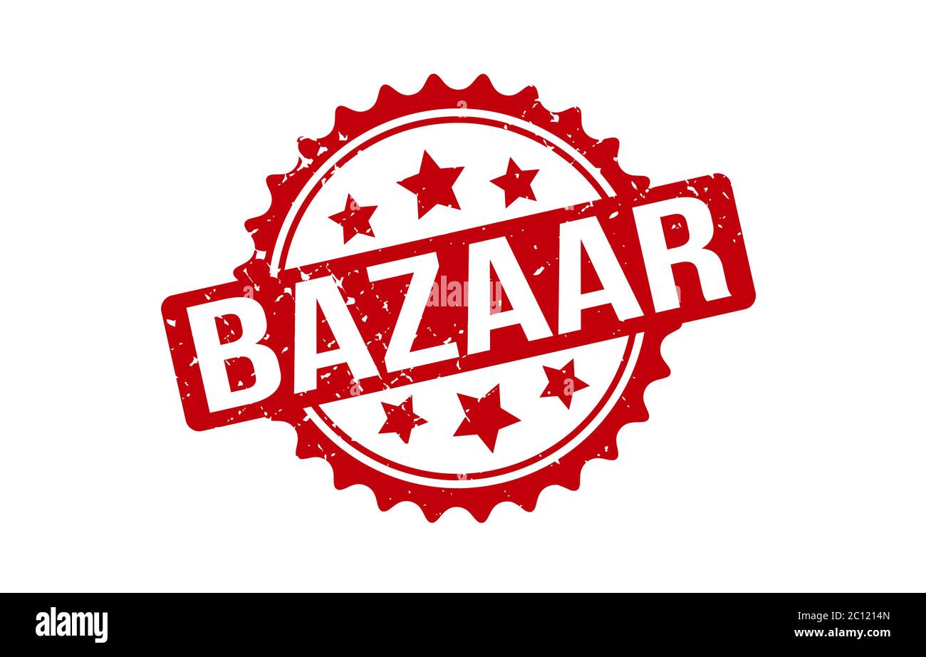 Bazaar Rubber Stamp. Red Bazaar Rubber Grunge Stamp Seal Vector ...