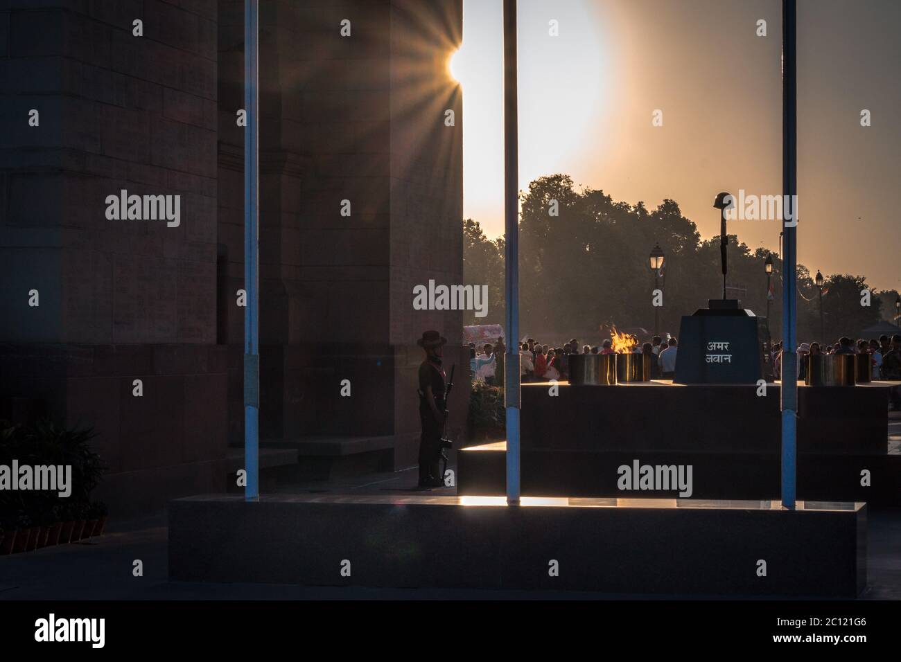 Rajpath road from India Gate war memorial to Rashtrapati Bhavan. Most ...