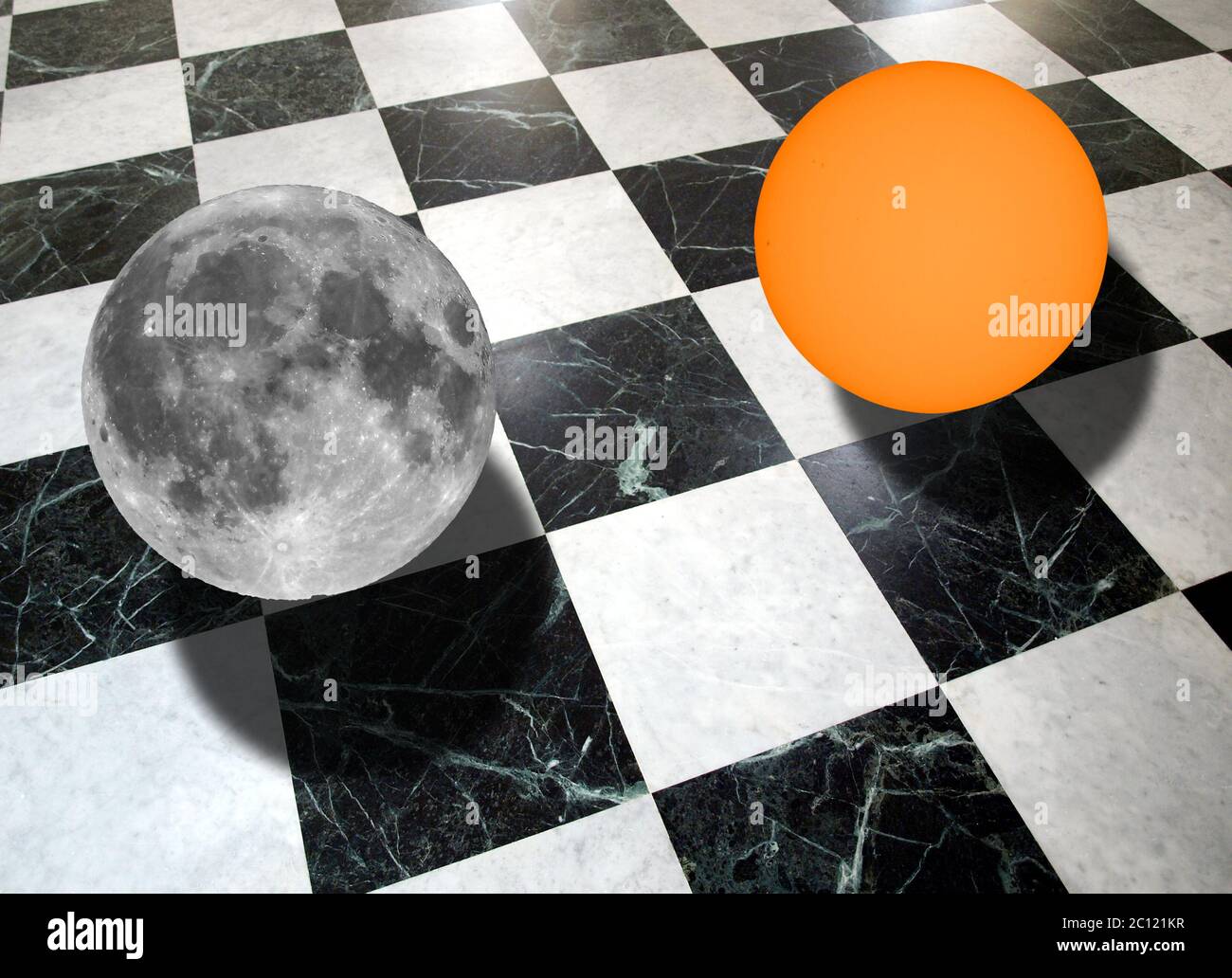 Metaphysical composition with sun and moon Stock Photo - Alamy