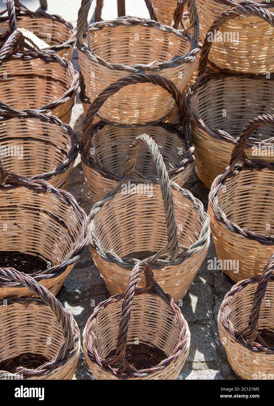 beautiful wicker baskets handmade Stock Photo - Alamy