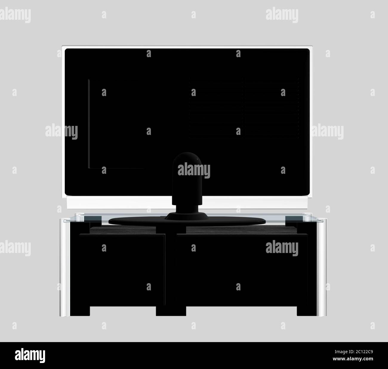 Digital rendered modern tv set with furniture 3d illustration Stock ...