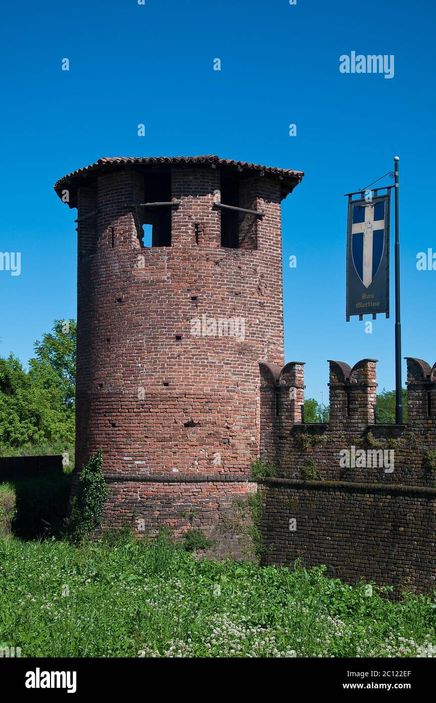castle of legnano, a small town just outside milan, decorated for grabs ...