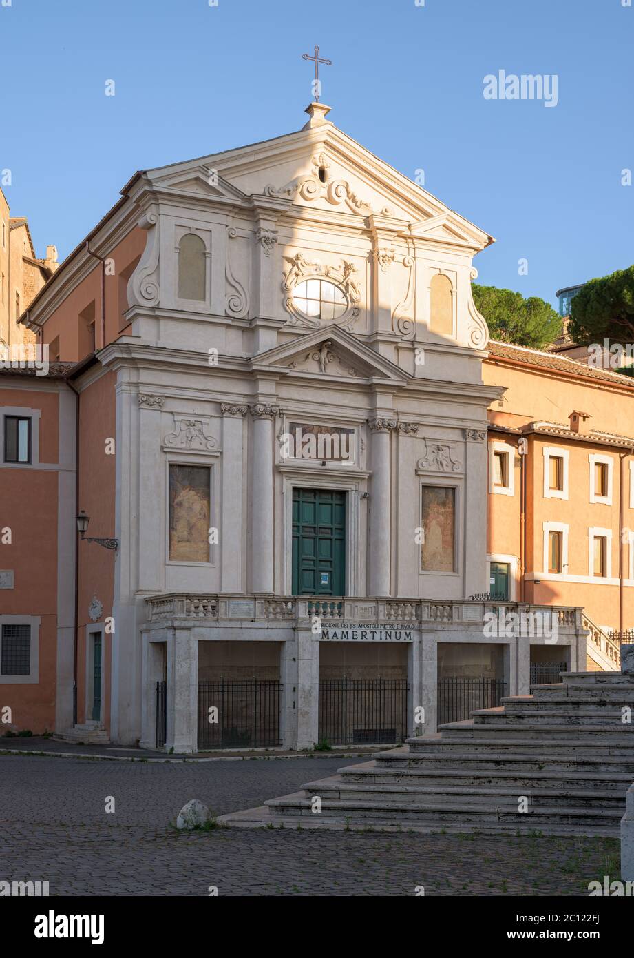 Facade of Saint Joseph Church and Saint Peter Mamertine Prison, in the ...
