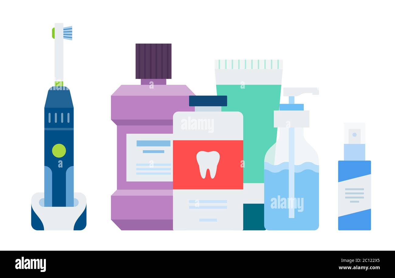Oral and Dental Care Kit vector illustration in a flat design Stock ...