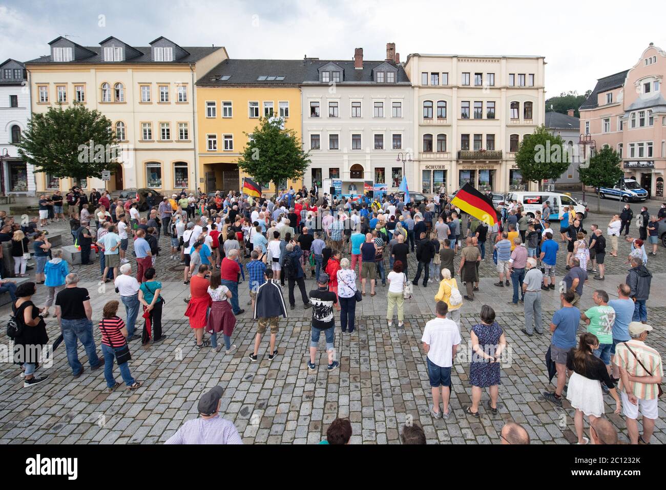 Sebnitz, Germany. 13th June, 2020. Participants of an AfD rally are ...