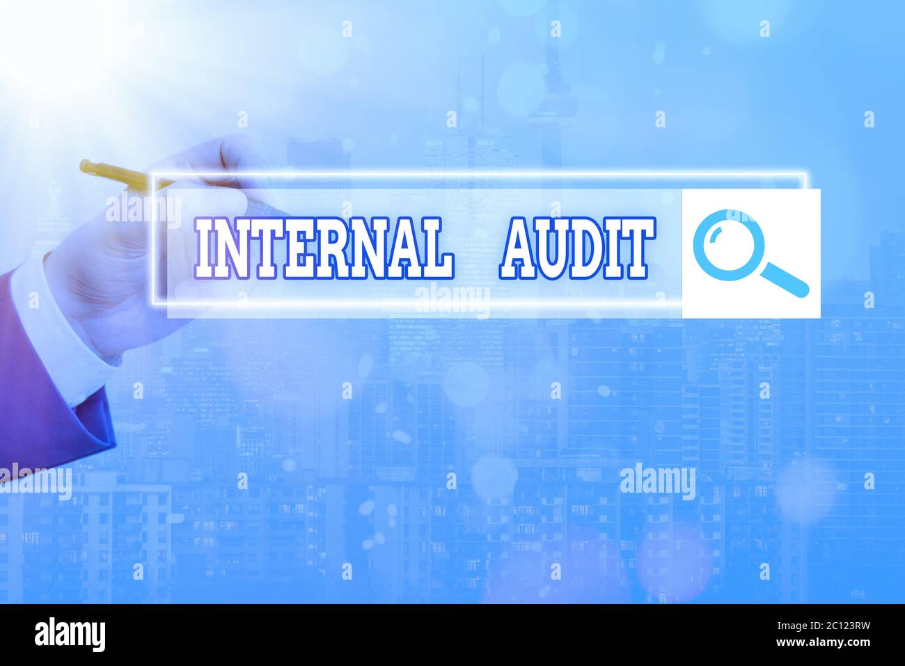 Text sign showing Internal Audit. Business photo showcasing evaluates ...