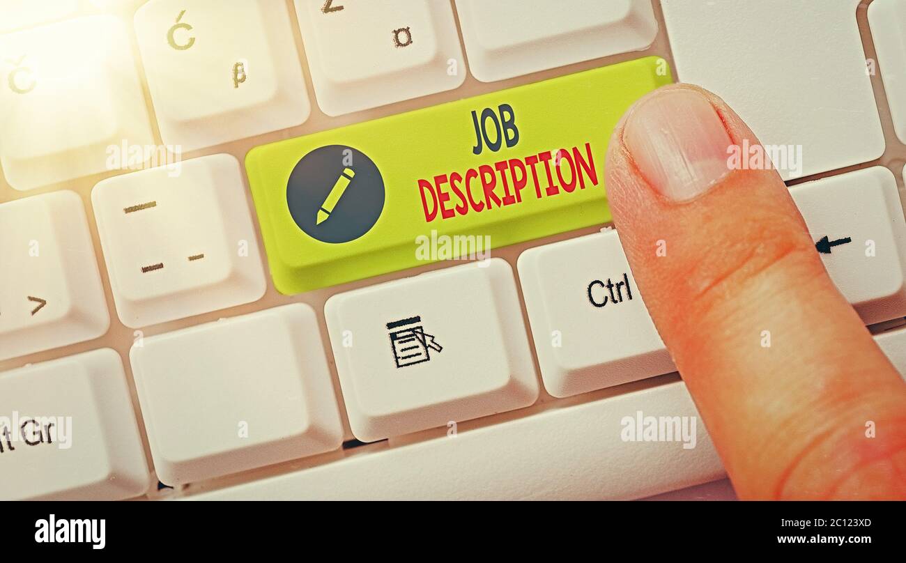 Word writing text Job Description. Business photo showcasing written ...