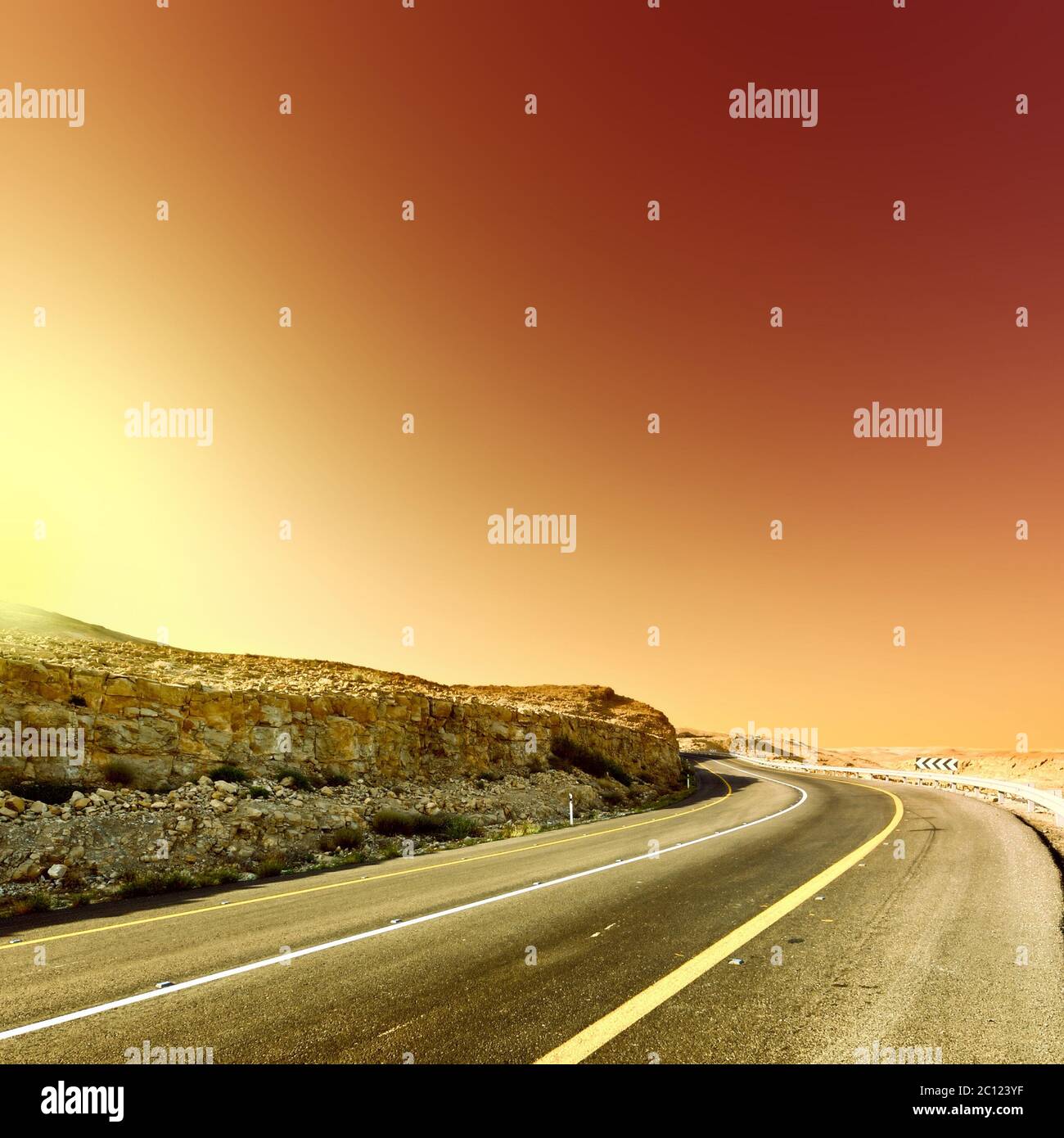Road in Desert Stock Photo - Alamy