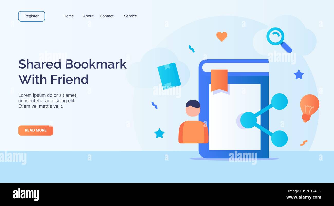 Shared bookmark with friend for campaign web website home homepage ...