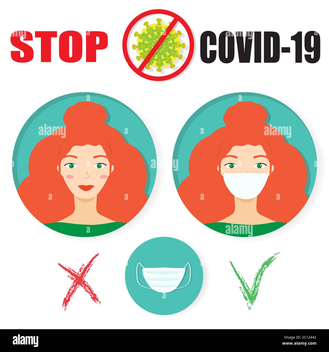 Coronavirus self and others protection main rule infographic. Wear a ...