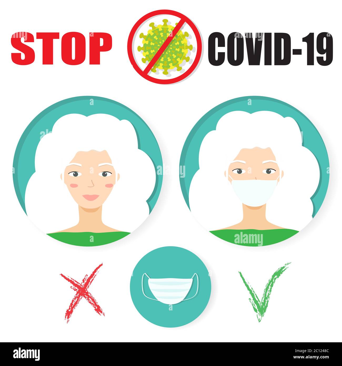 Coronavirus self and others protection main rule infographic. Wear a ...