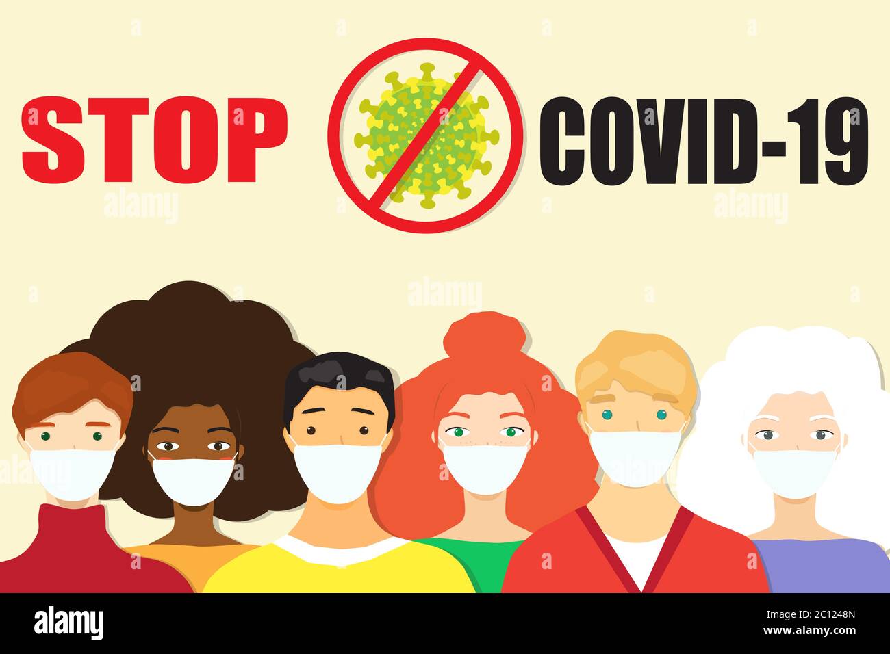 Coronavirus self and others protection main rule. Wear a mask. Vector ...