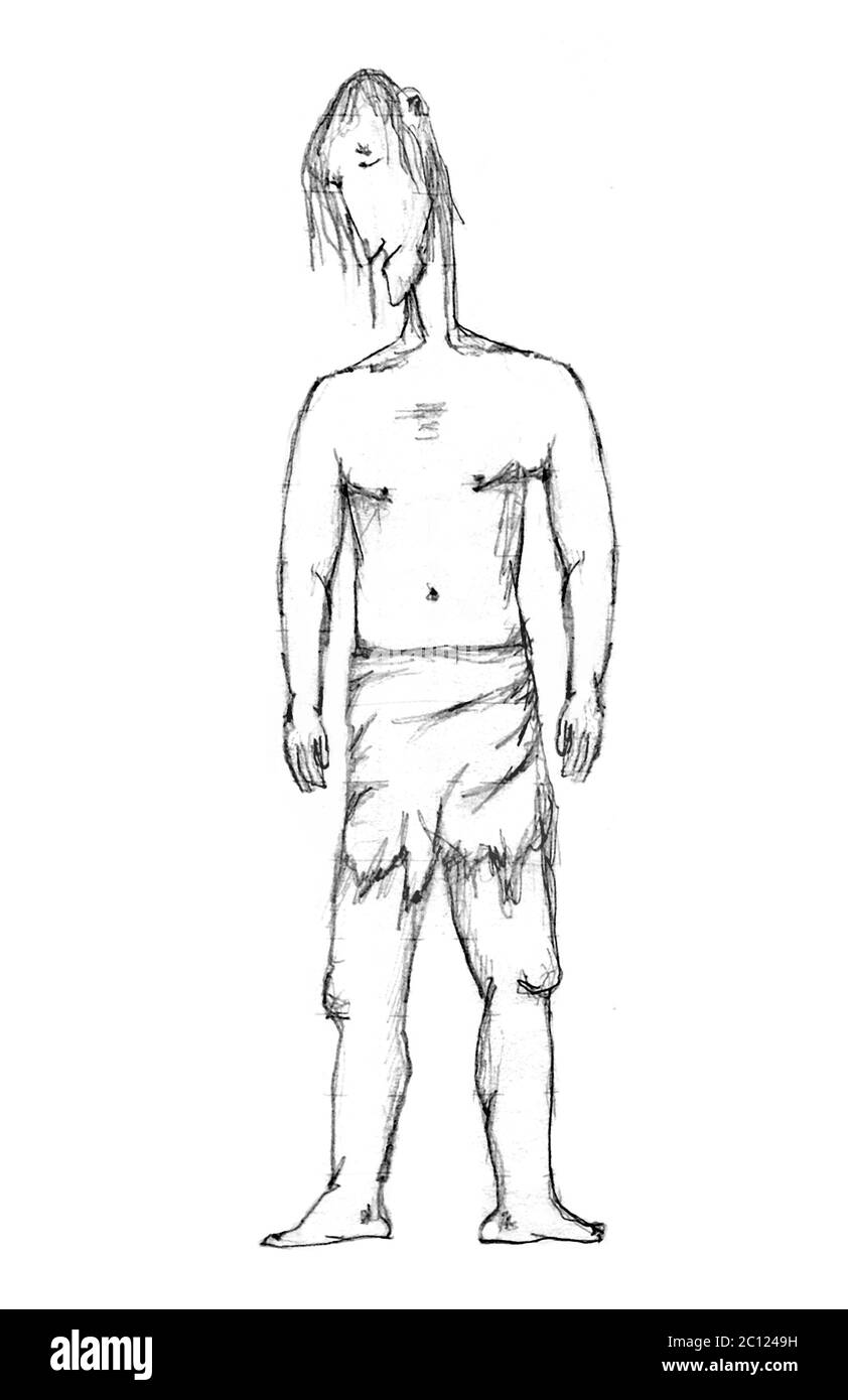 Primitive Man Illustration Stock Photo - Alamy