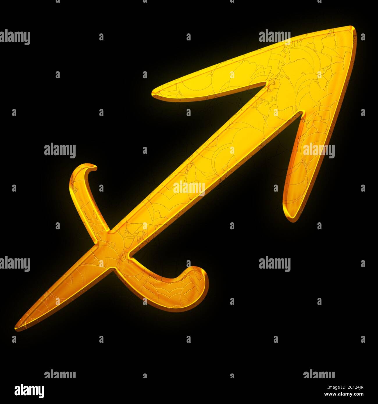Decorative golden astrological zodiac symbol sagittarius illustration ...