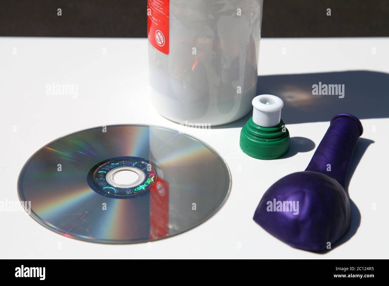 Science @ Home STEM Hovercraft made from CD DVD, bottle top and Balloon ...