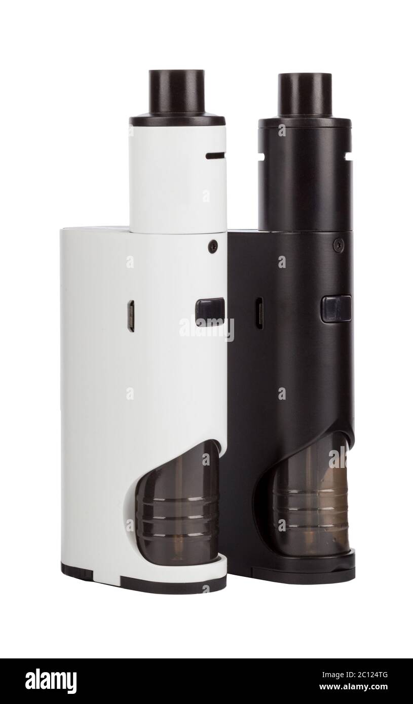 Vaping devices isolated on white Stock Photo - Alamy