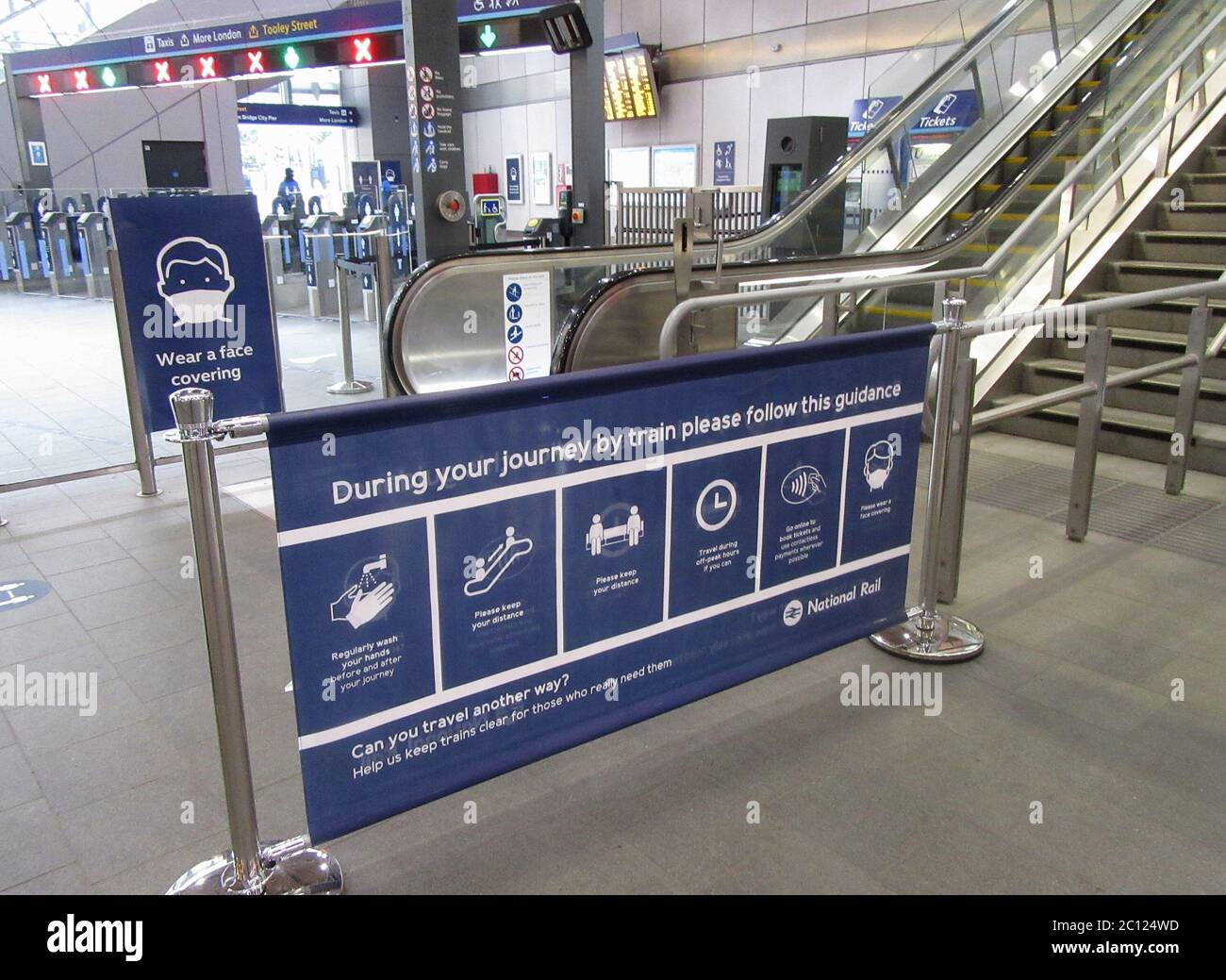 London, UK. 12th June, 2020. A notice with health guideline to be ...