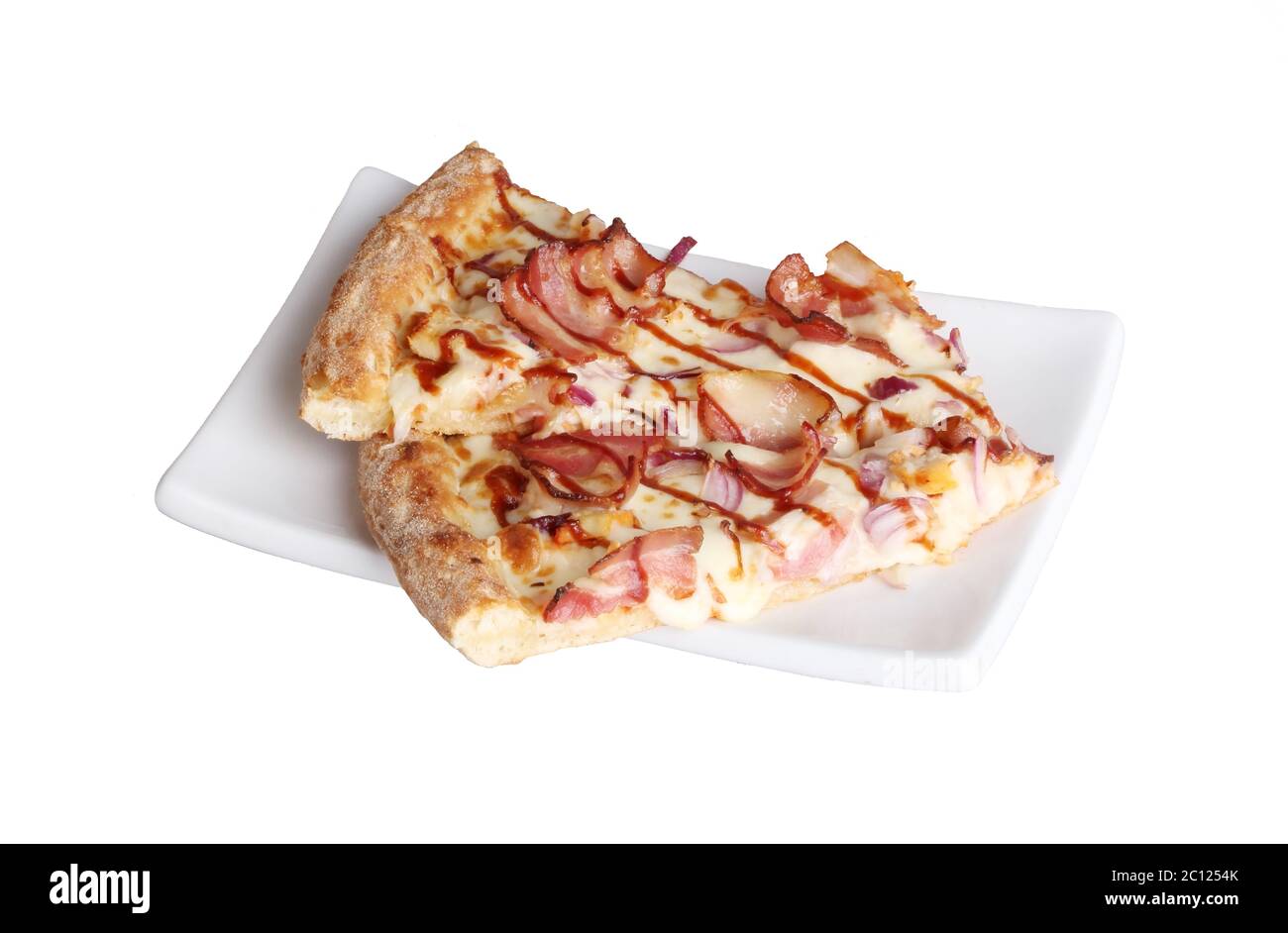 Closeup pizza on plate Cut Out Stock Images & Pictures - Alamy