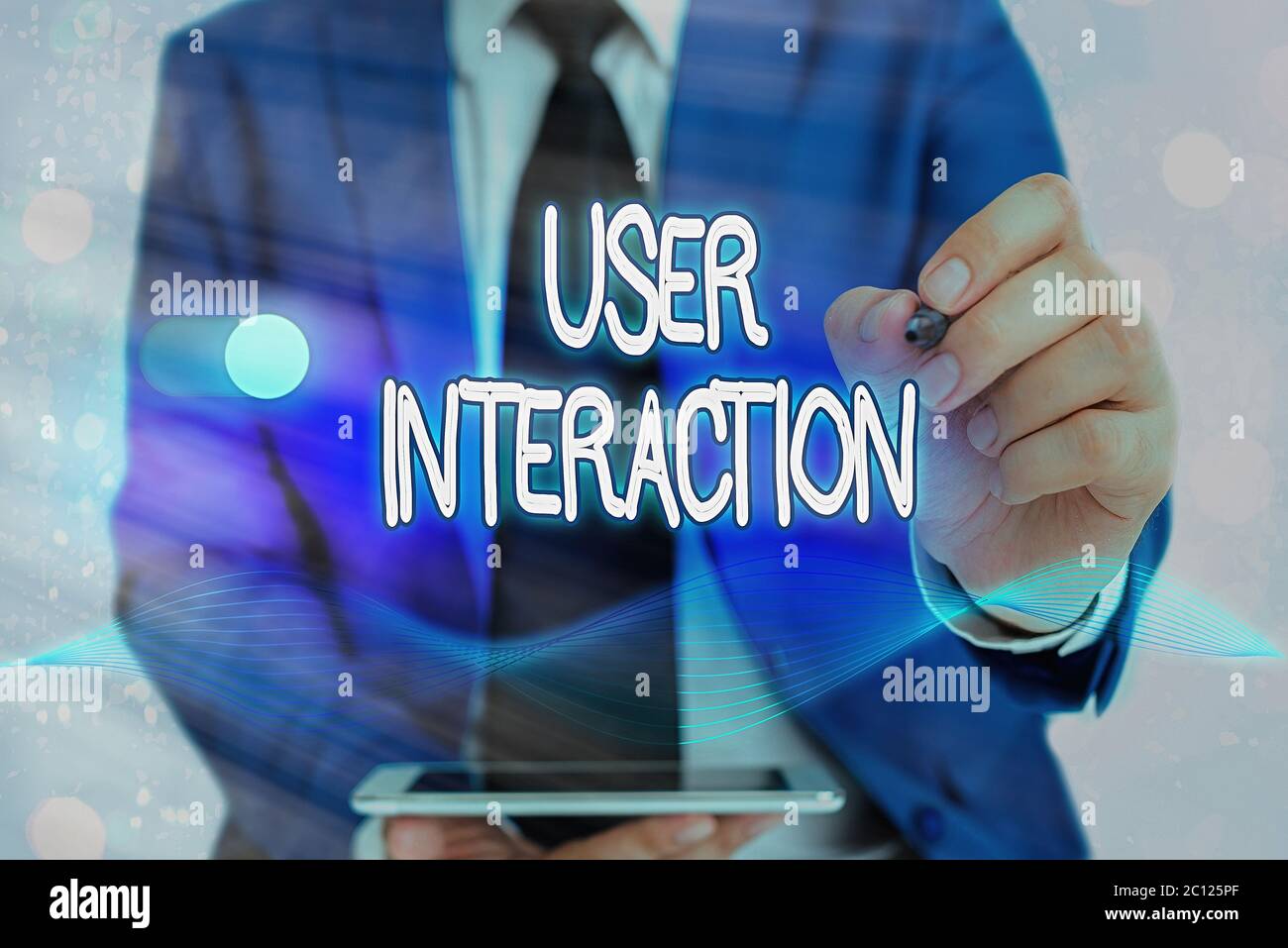 Writing note showing User Interaction. Business concept for how the ...